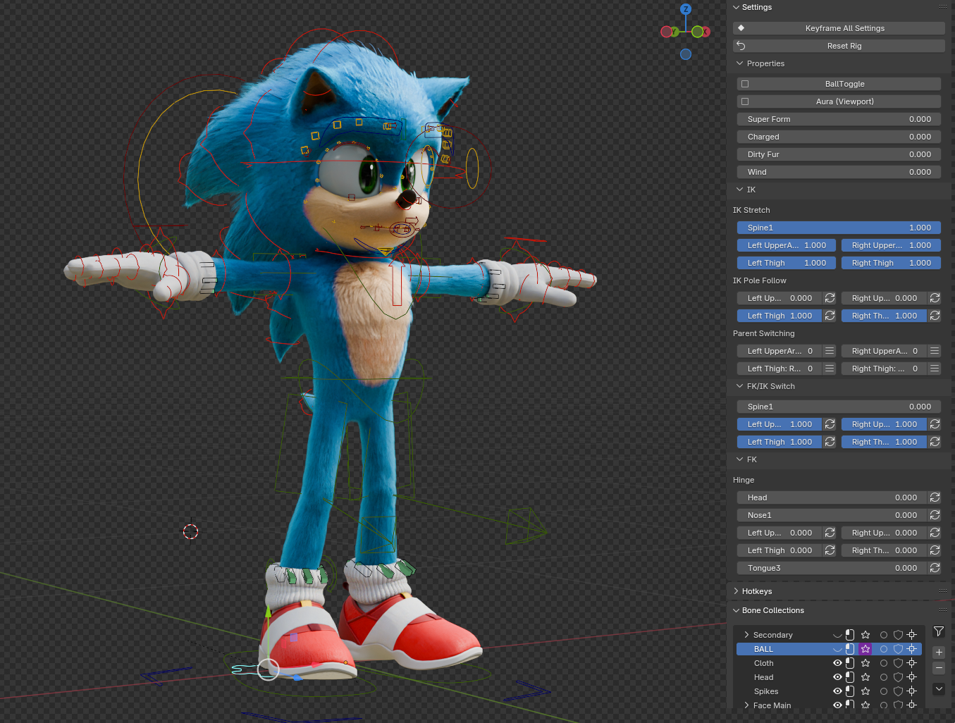 [.blend] Sonic Movie Rig V3 - Sonic Movie 3