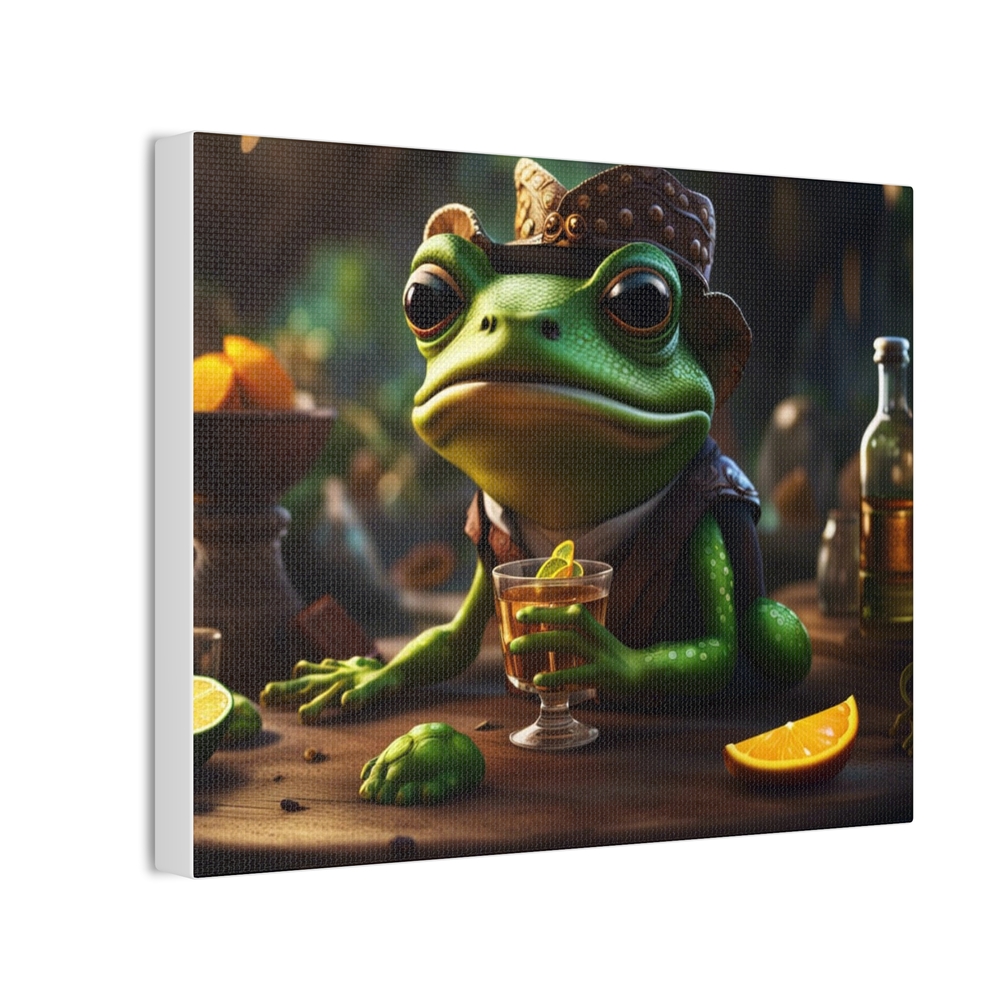 Sip & Smile: Frog with a Glass of Wine