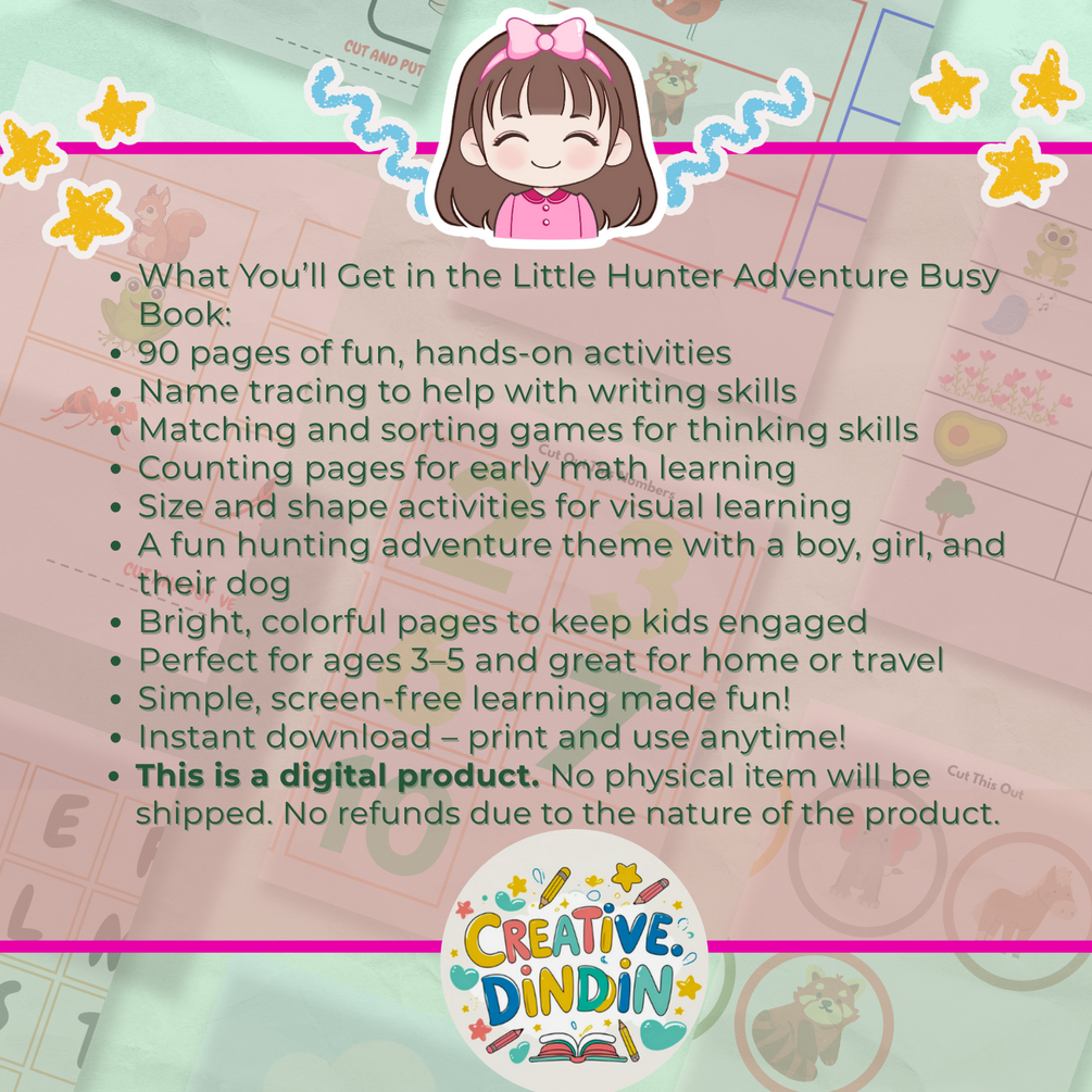 Little Hunters Adventure Busy book - Fun Activity Book for Kids | Busy ...