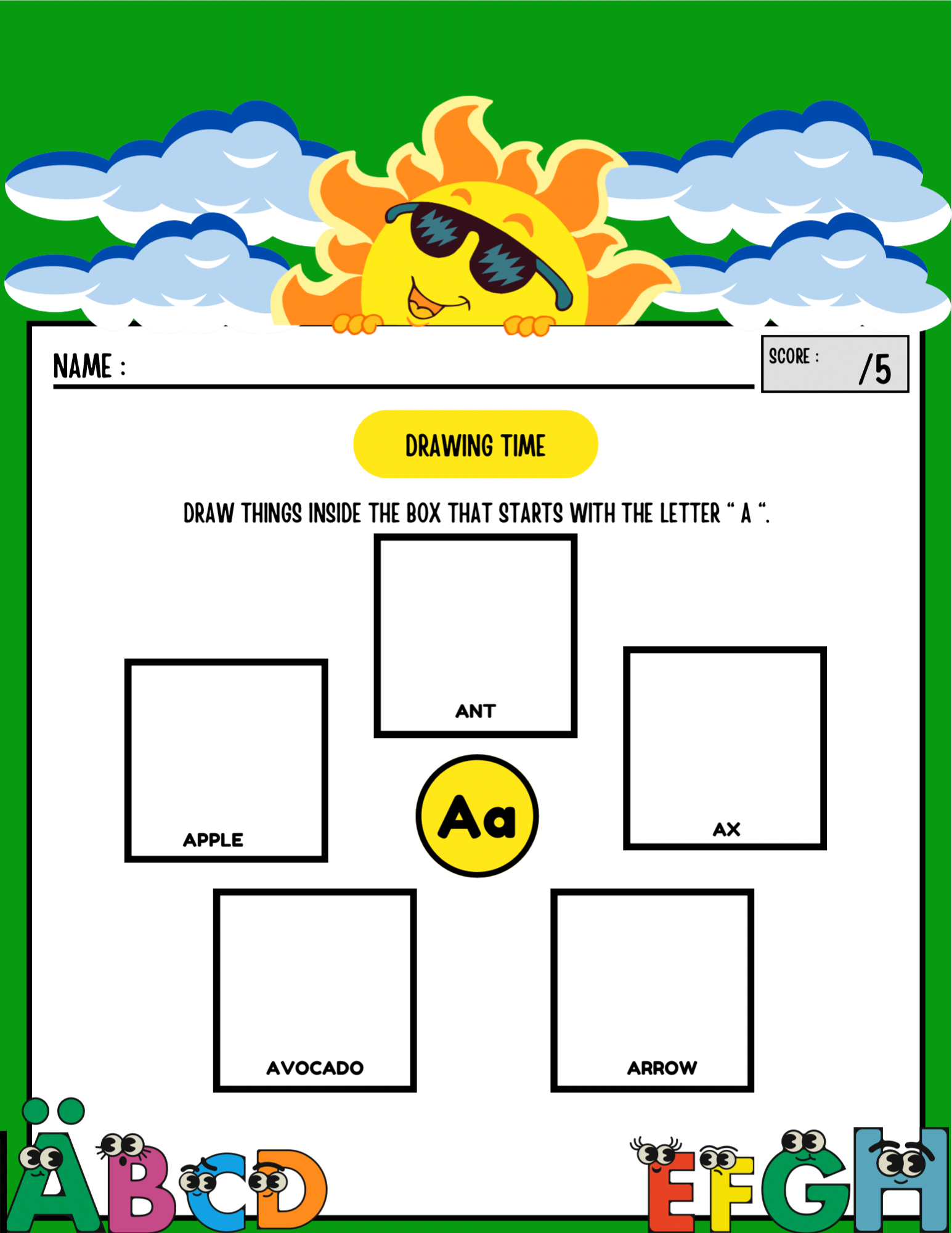 LET'S LEARN ALPHABET - LETTERS OF THE ALPHABET ACTIVITY WORKSHEETS FOR ...
