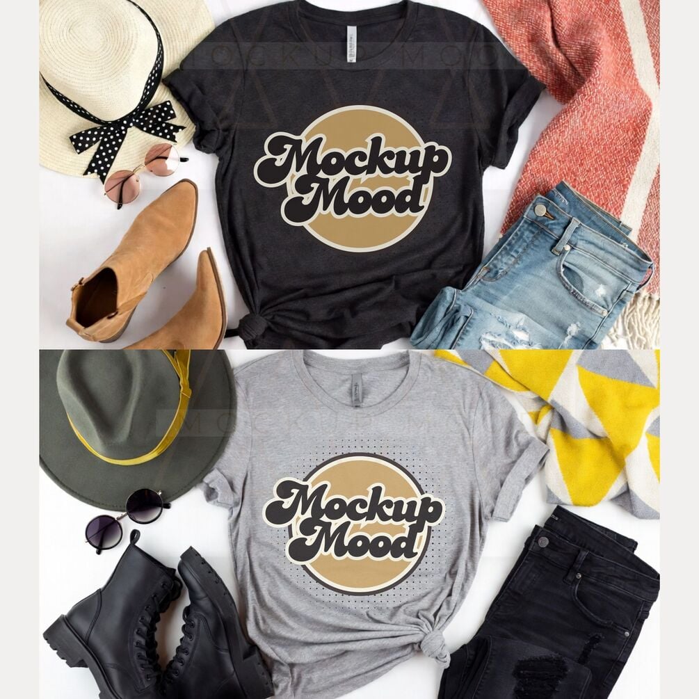 Bella Canvas 3001 Flat Lay T-Shirt Mockups | 28 Colors | Premium ...