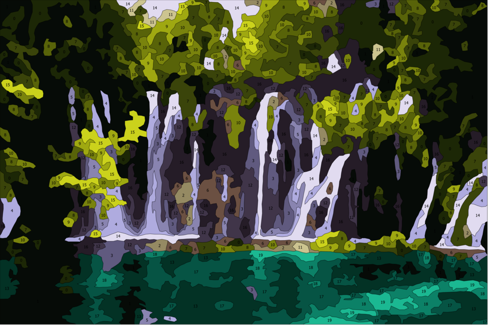 Forest Waterfalls Color by Number