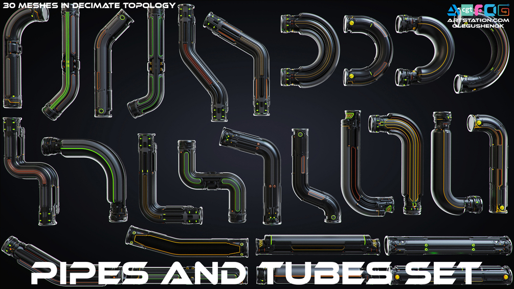 Sci-Fi Pipes and Tubes set