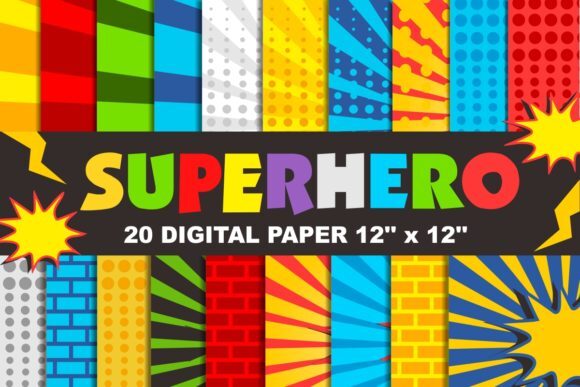 Superhero Digital Papers Collection