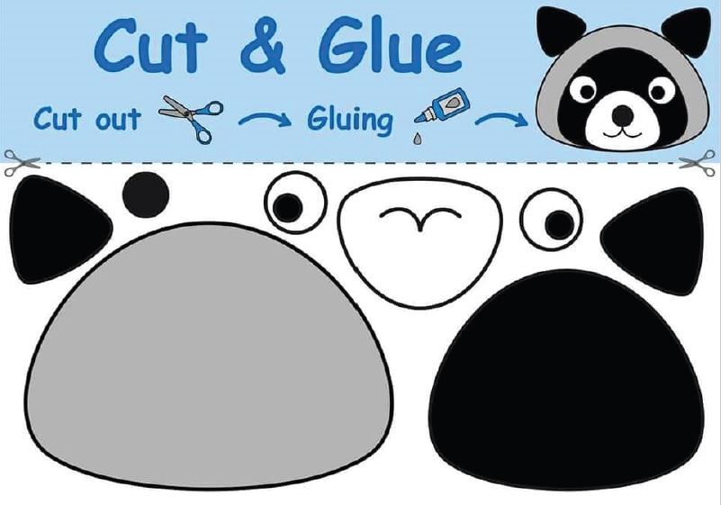 "Cut and Glue Fun: Cartoon Animals Activity Book for Kids"