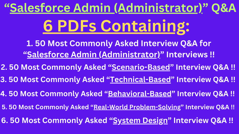 6 PDFs containing ALL Types of Most Asked Interview Q&A (Scenario-Based, Technical-Based ...