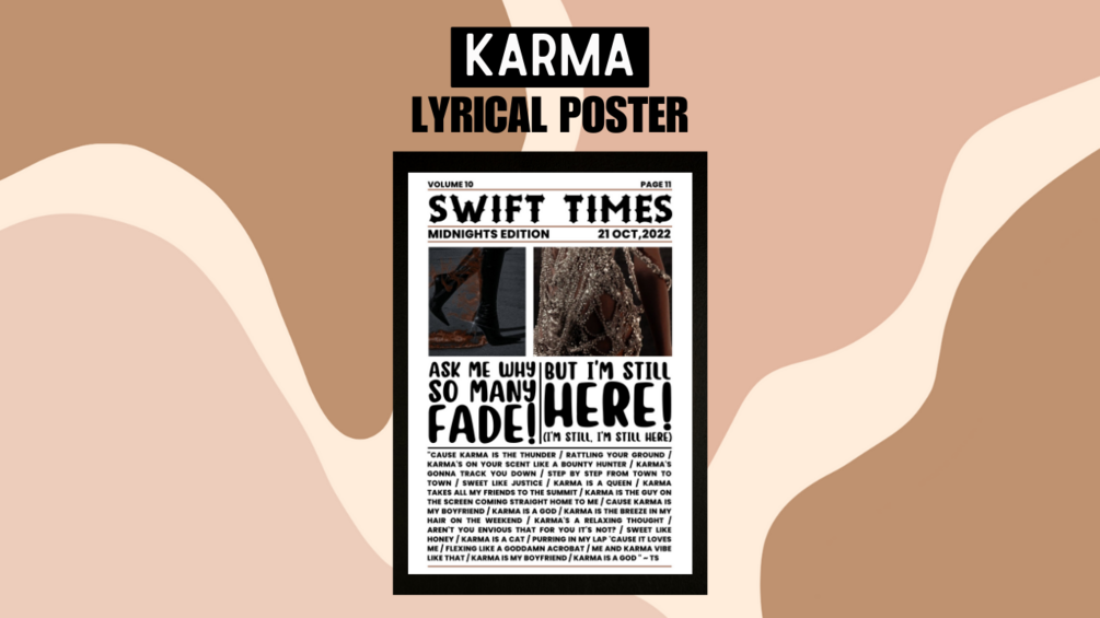 Taylor Swift Karma lyrical Poster