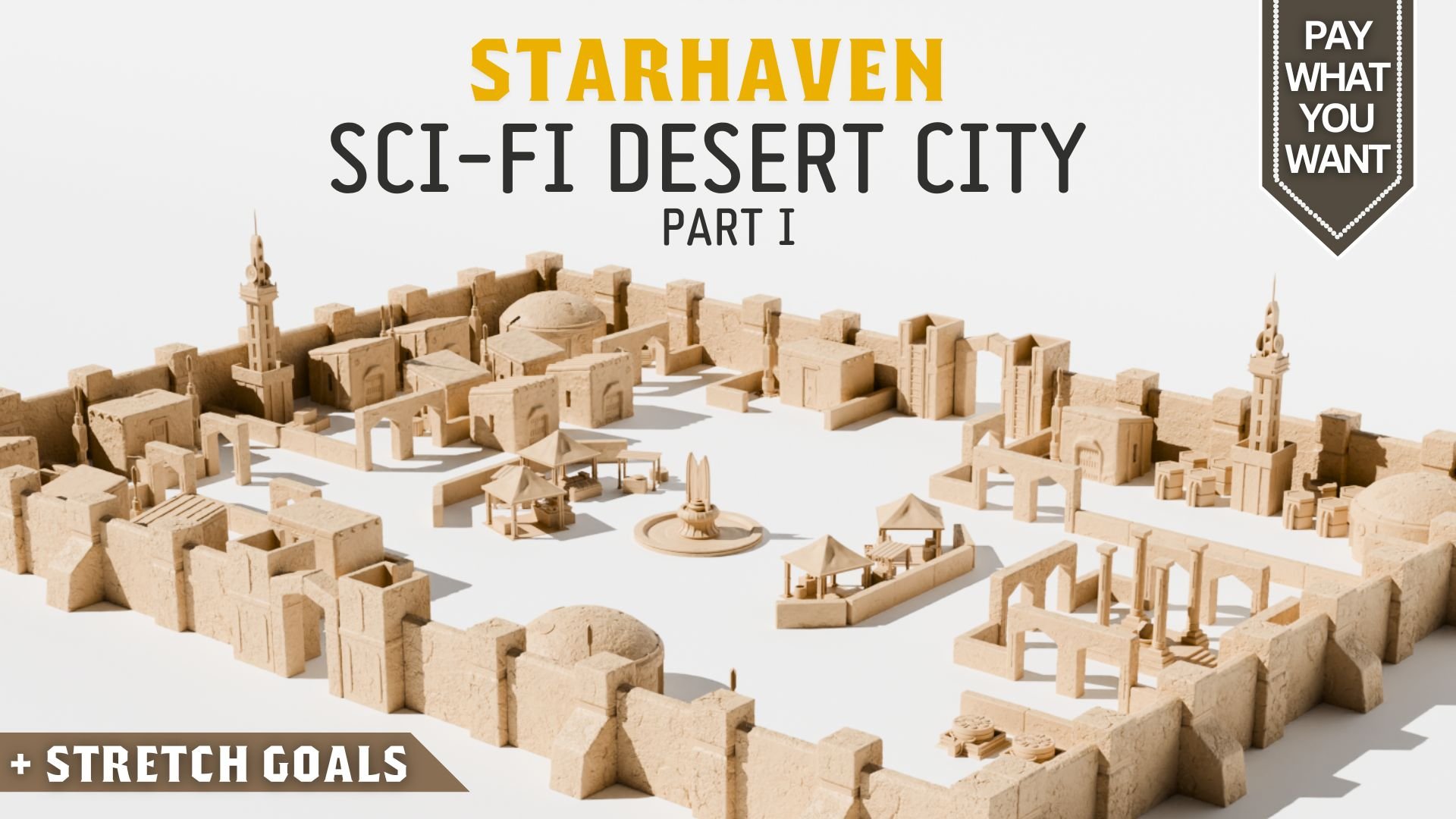 Sci-Fi Desert City - Starhaven - 3D Printable STL Files - Oikos Dizajn
