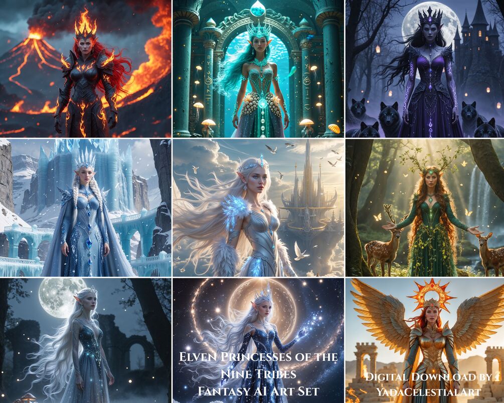 Elven Princesses of the Seven Tribes – Fantasy AI Art Collection ...