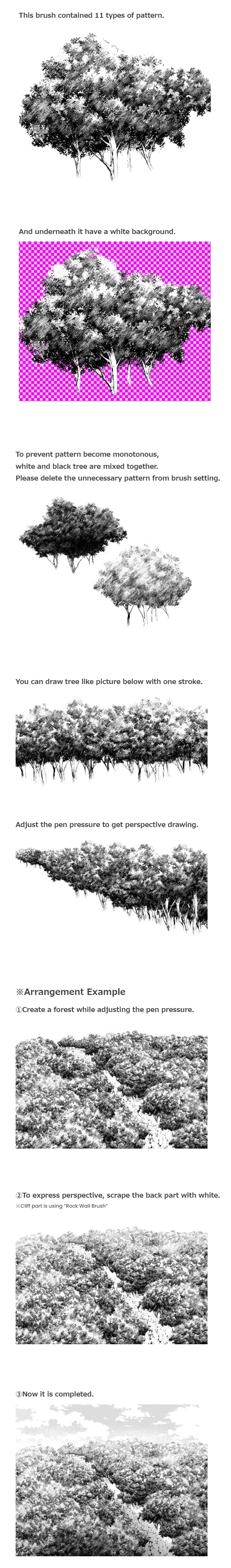 Sketching Style Forest Brush
