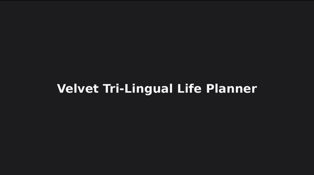 Velvet Tri-Lingual Life Planner