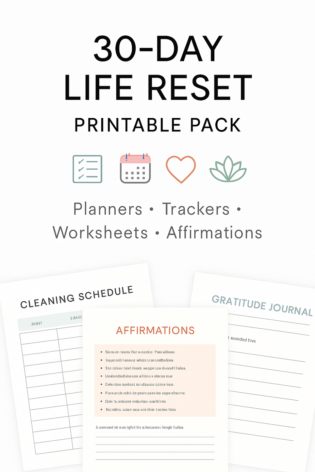 30-Day Life Reset Printable Pack