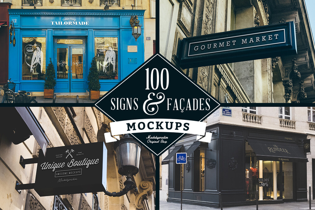 100 Signs & Facades Mockups