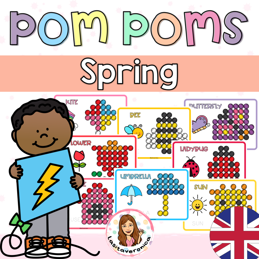 Pompones Primavera. Motricidad Fina / Spring Pom Poms. Fine motor. ENGLISH