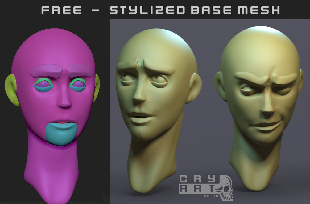 Free - Stylized Head Base Mesh V1