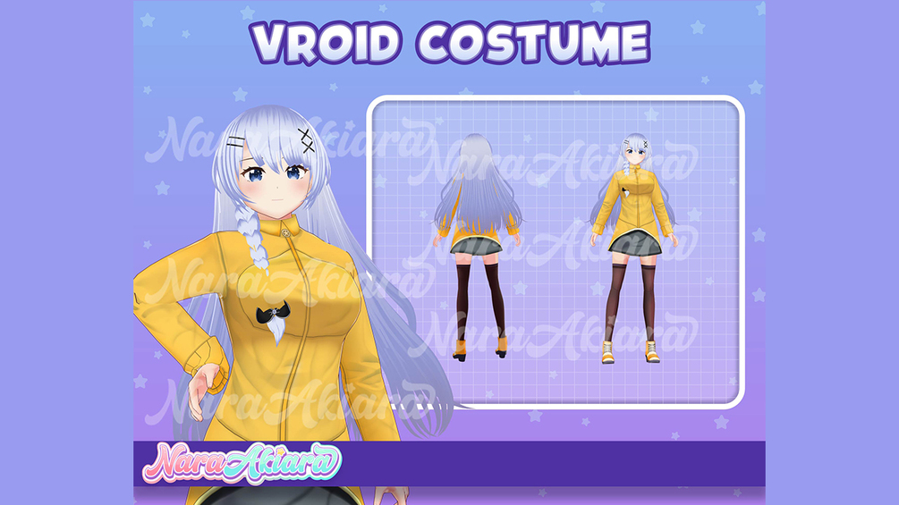 Show Your Style with 3D Vroid Clothes Yellow Cheerleader Jacket for ...