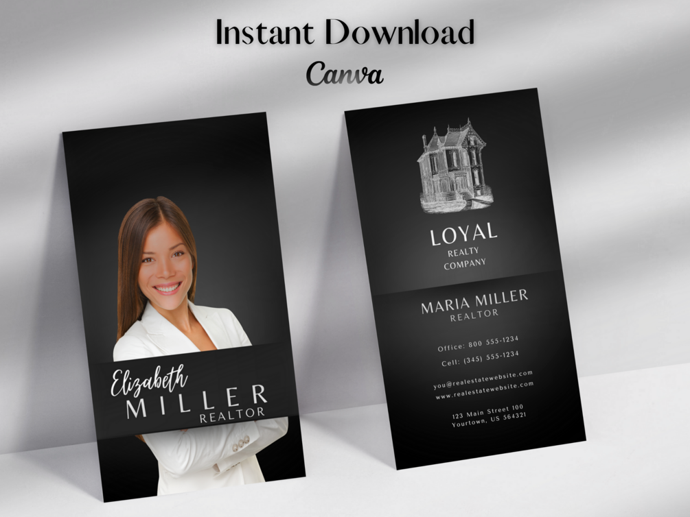 Professional Real Estate Card, Printable Business Card, Editable ...