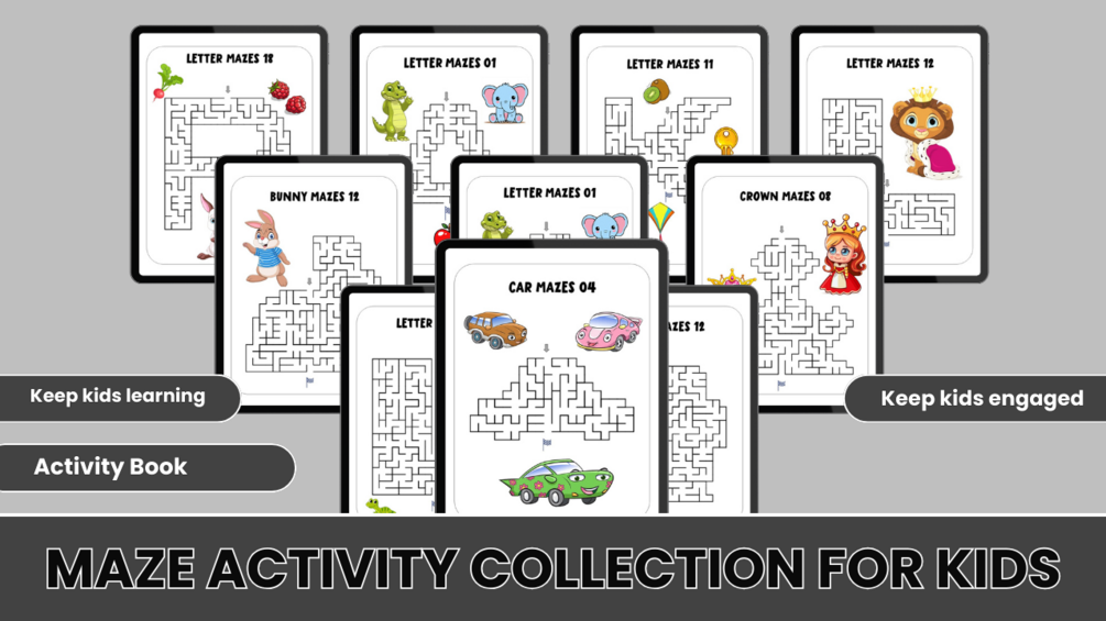 Maze Activity Collection for Kids | Alphabet Letter Mazes & Car-Themed ...