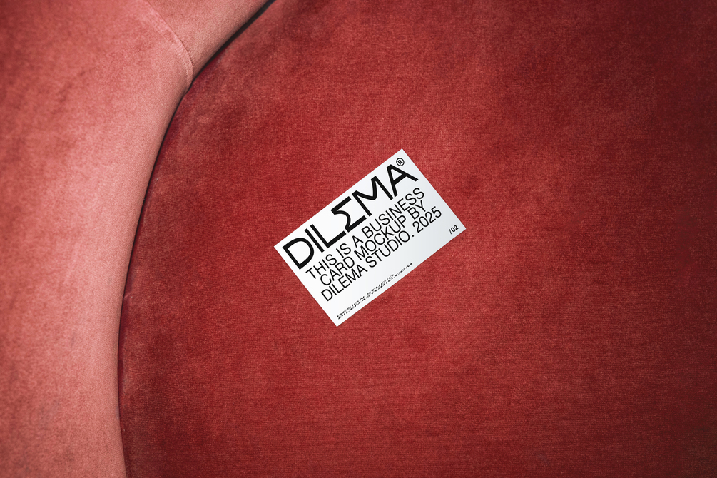 Business Card Mockup on Velvet Sofa