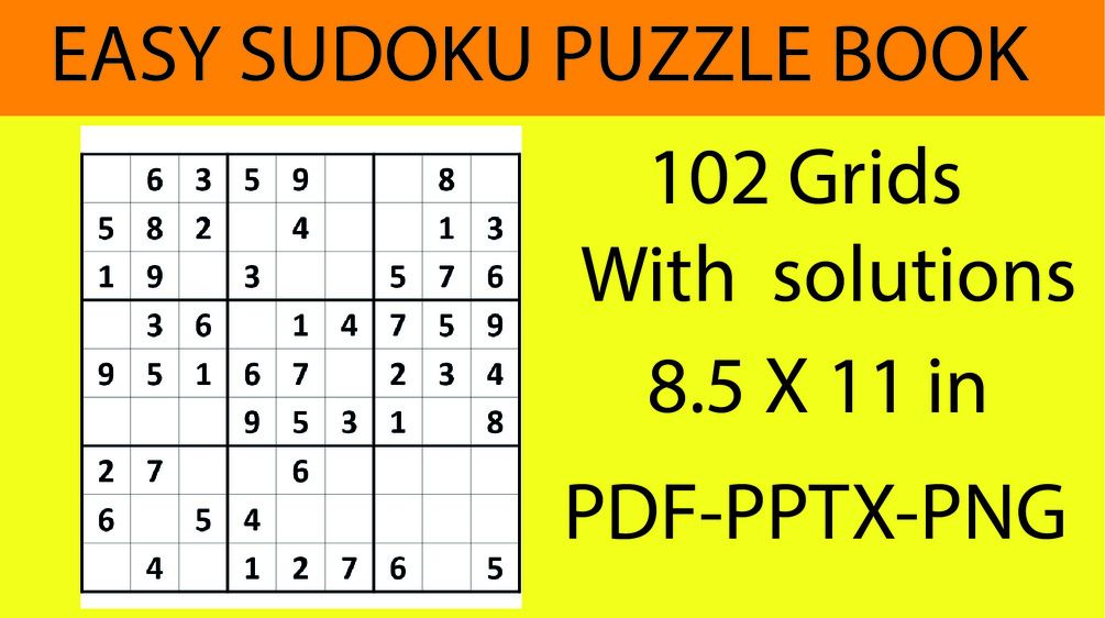 Free Sudoku 102 Puzzles with Solutions (KDP Interior)