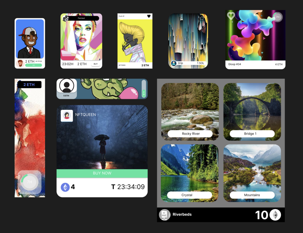 NFT Card Designs and Components (Figma)