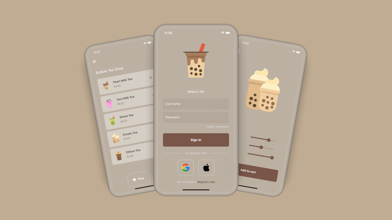 📱🧋 Bubble Tea Shop • Flutter Code - Mitch Koko 📱🧋 Bubble Tea Shop • Flutter Code - Mitch Koko