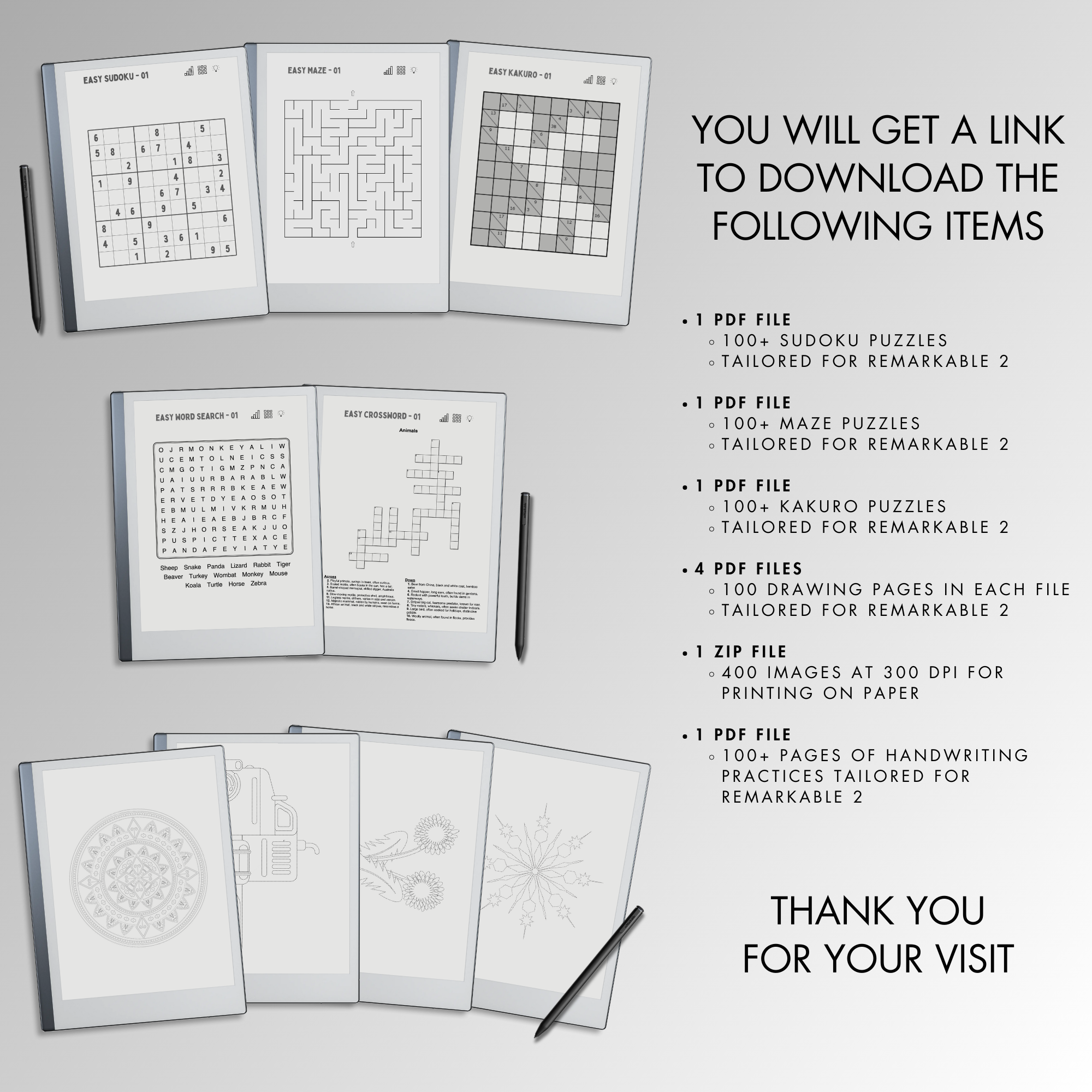 Remarkable 2 Standard Puzzle Bundle - Featuring Sudoku, Mazes, Kakuro ...
