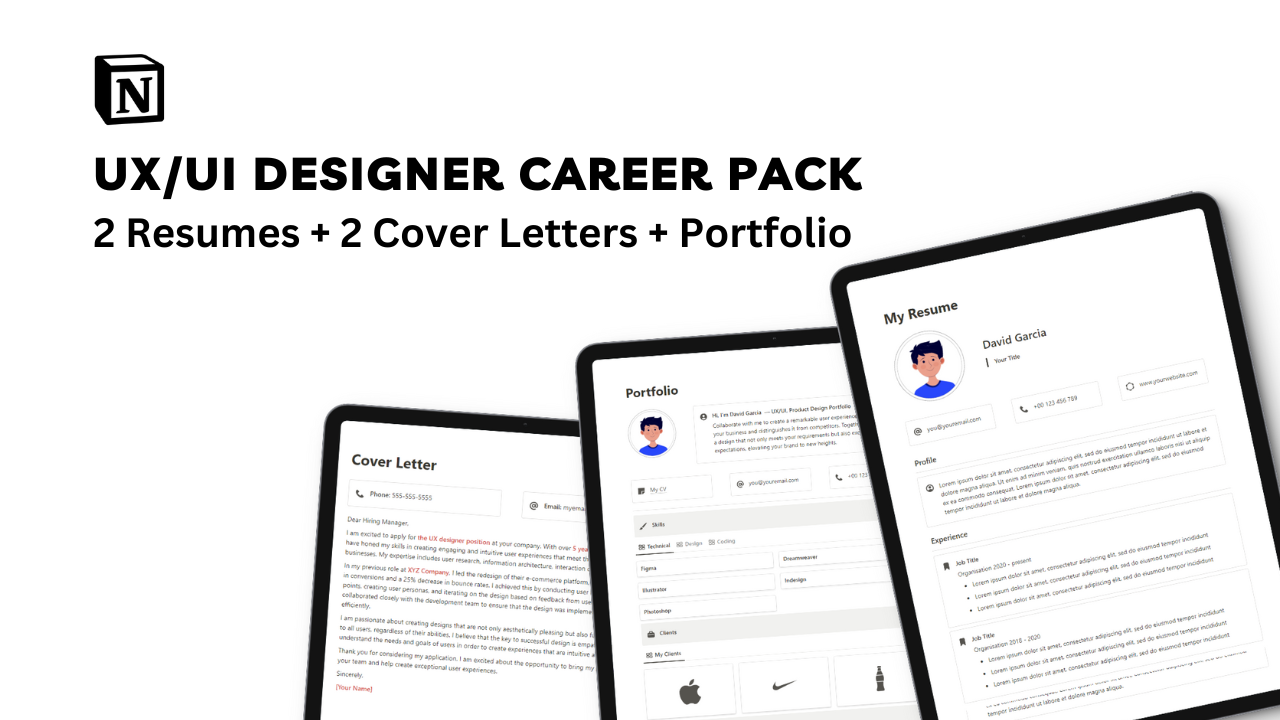 UX/UI Designer Career Pack (Free Notion Template) 🎉 - Abdo
