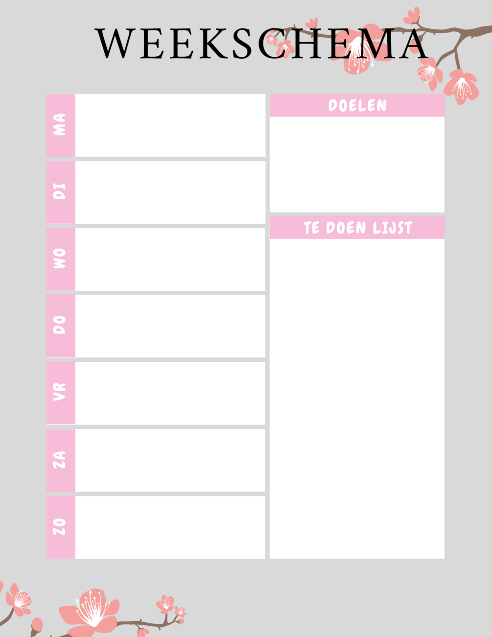 Weekplanner - Nederlands