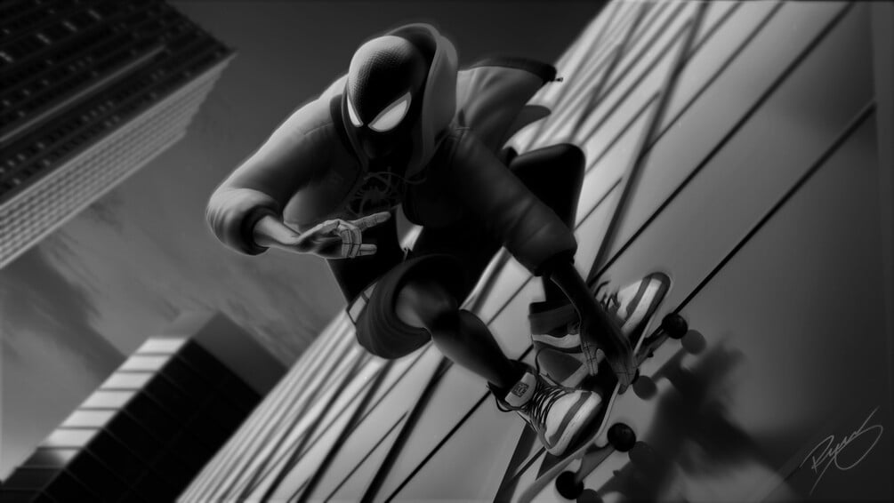 Spider-Man: Across the Spider-Verse Maya rig (Miles Noir Morales)