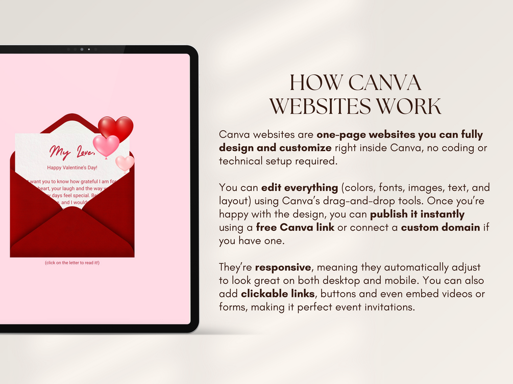 Valentine's Day Interactive Canva Website