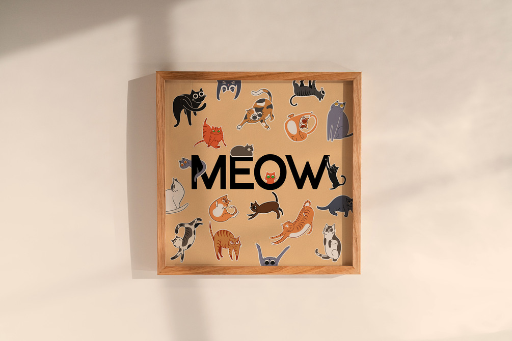 Cat minimalism artwork vector