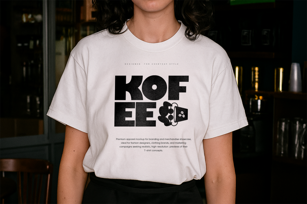 T-Shirt Mockup PSD | Coffee Shop Branding | Realistic Apparel ...
