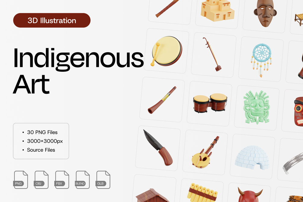 Indigenous Art 3D Icon Set