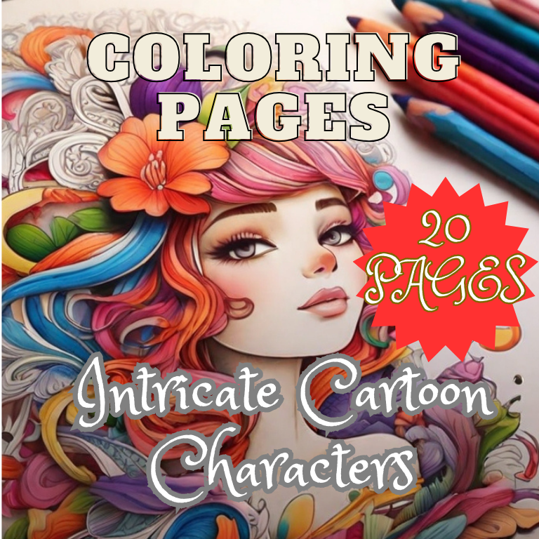 Intricate Cartoon Characters Coloring Book