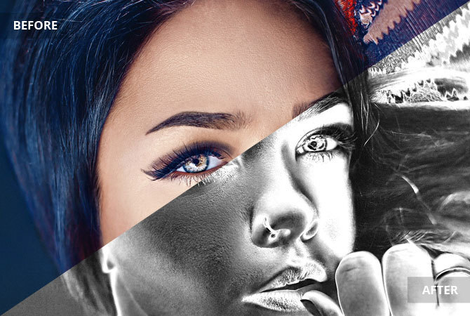 Solarization - B&W Photoshop Action