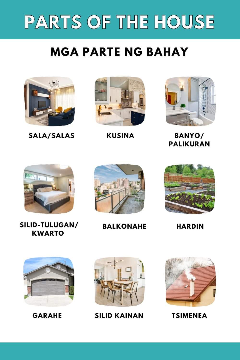 Tagalog Vocabulary – Parts of the House – Iba Ibang Parte ng Bahay ...