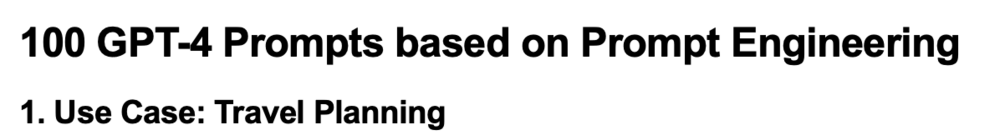 100 Useful GPT-4 Prompts using Prompt Engineering (e-book)