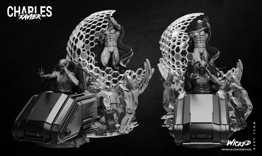 Wicked Marvel Magneto and Xavier Diorama: Tested and ready for 3d printing