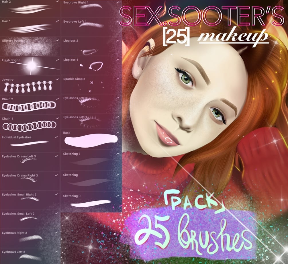 25 MEGAPACK Makeup set for Procreate