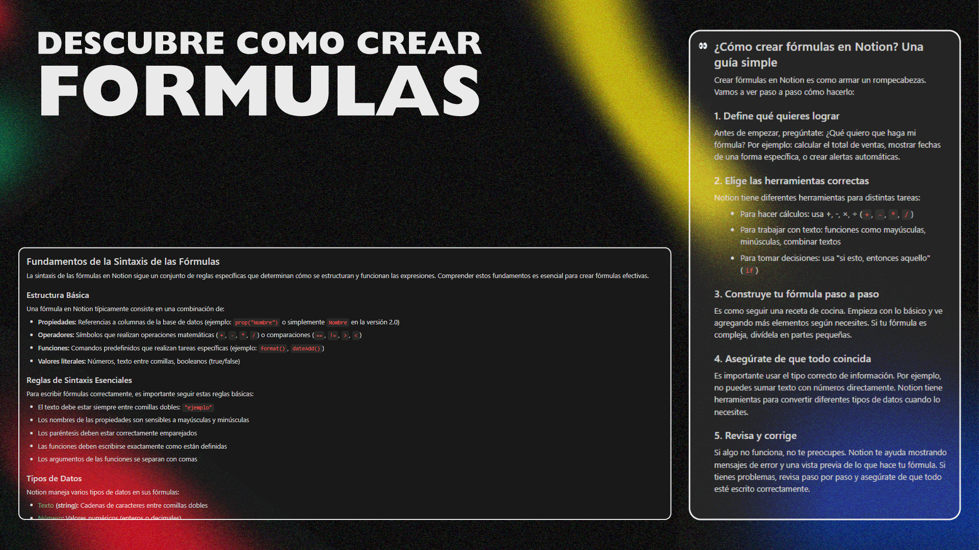 Master Notion Formulas | La Guía Definitiva en Español