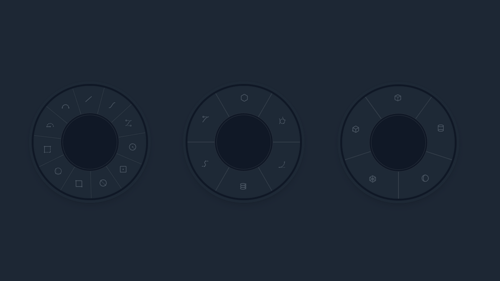 Radial menus for Plasticity