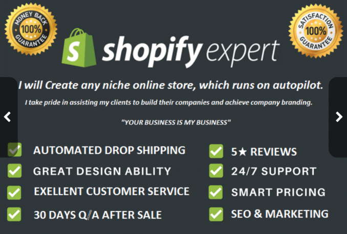 Create and managing shopify stores - Full Management