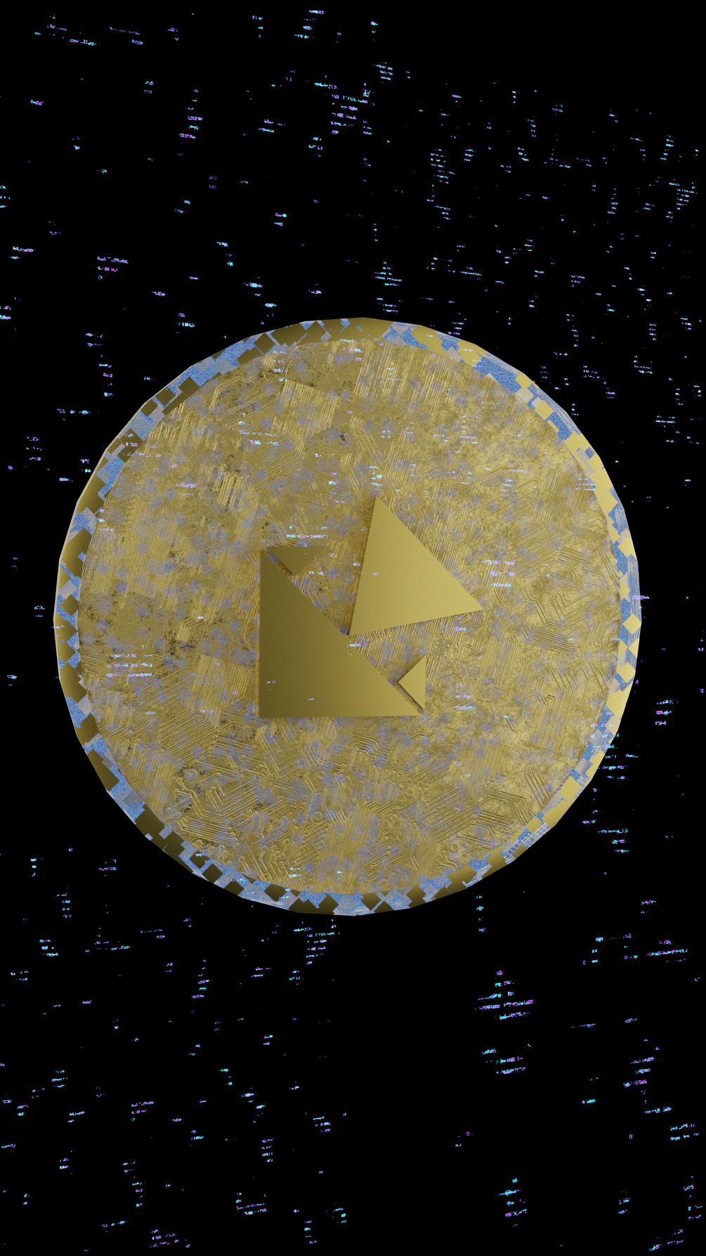 3D Crypto Coin With Glitch Effect