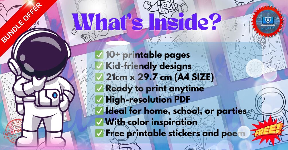Astronaut Coloring Book (with freebies)