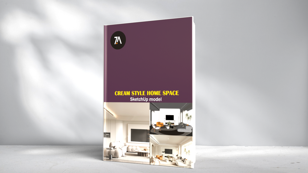 CREAM STYLE HOME SPACE-SketchUp model