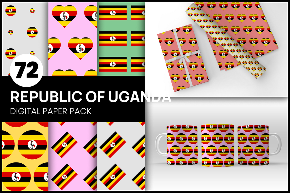 Republic of Uganda Seamless Patterns