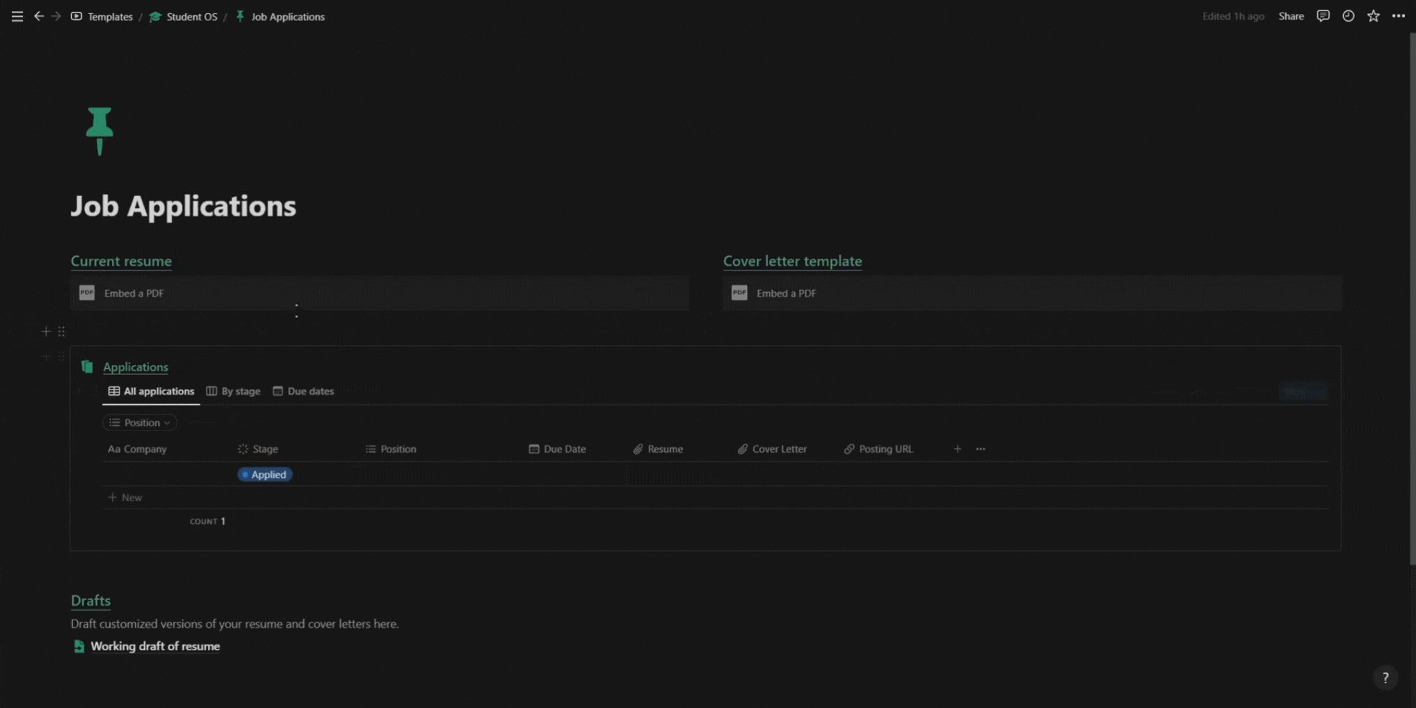 Student OS Dashboard