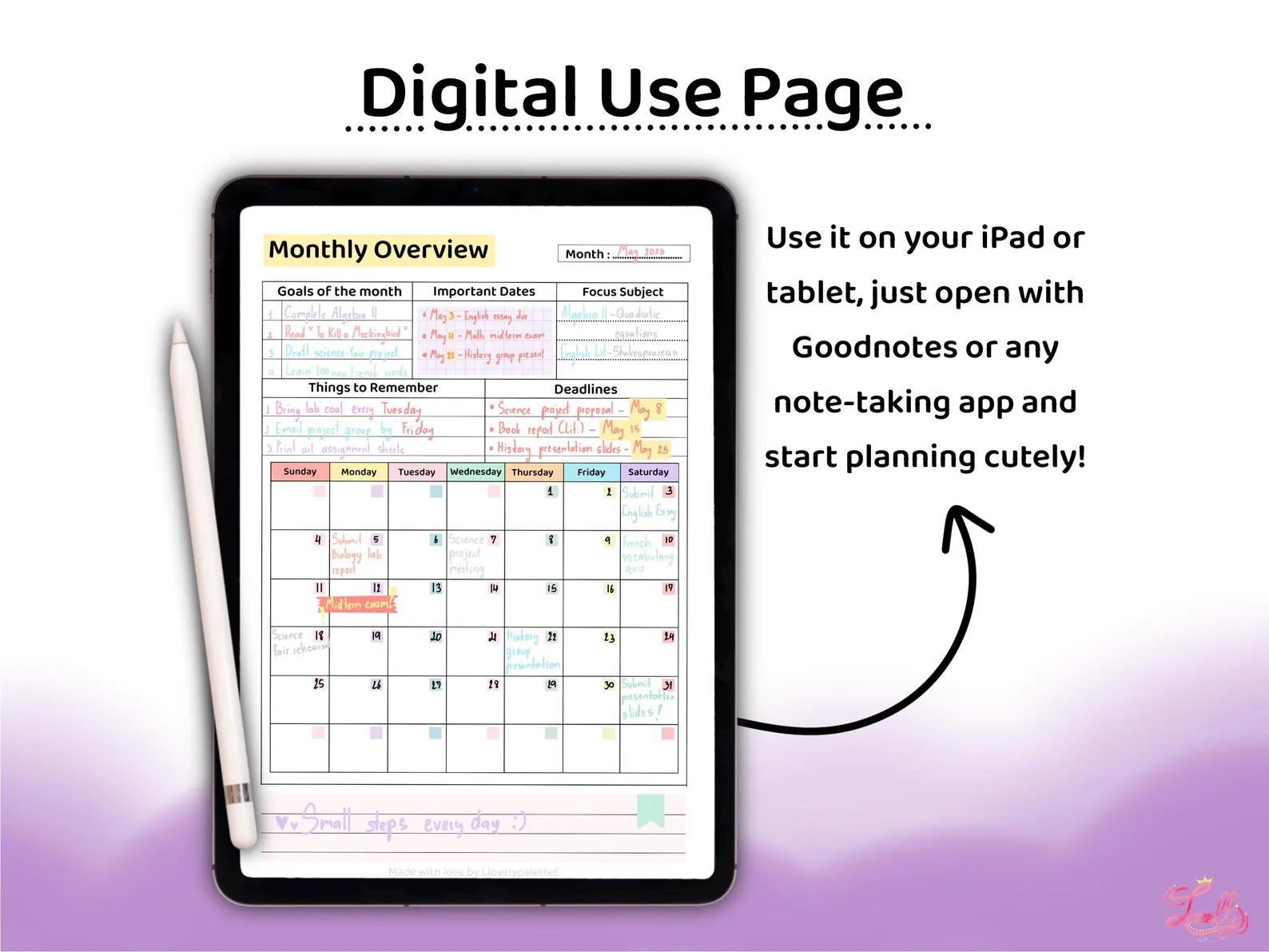 Pastel Study Planner Printable | Daily, Weekly, Monthly Planner PDF ...