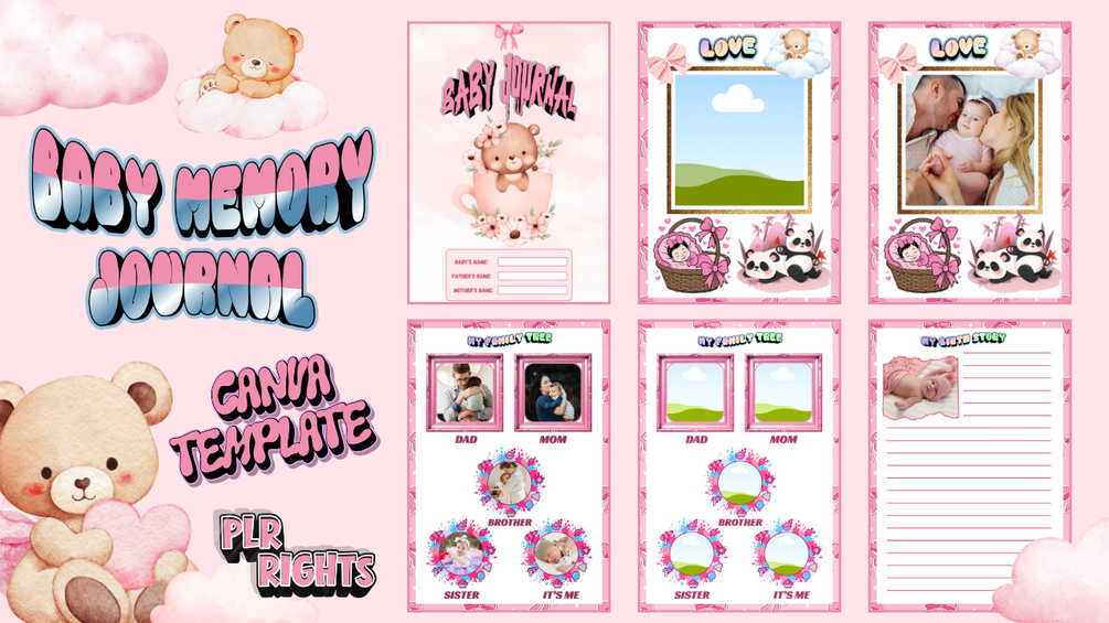 Baby Memory Journal Editable Canva Template